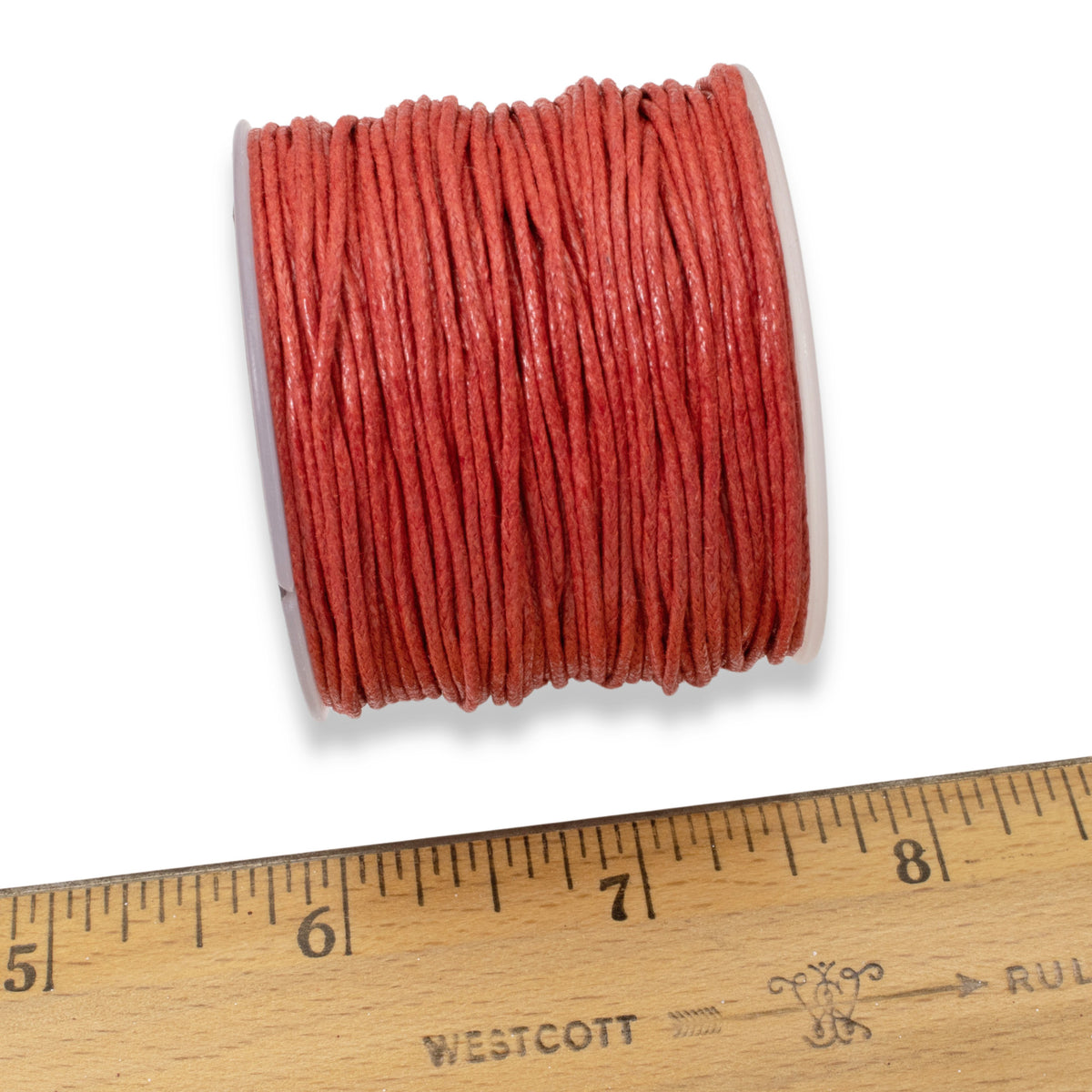 Light Red 1mm Waxed Cotton Cord - 25 Meters - Jewelry and Craft String