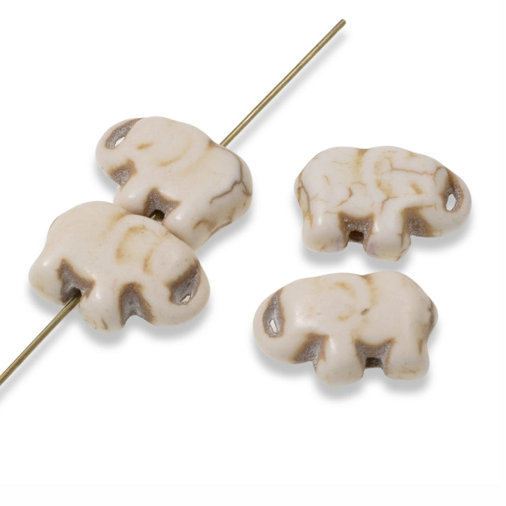 20 Off-White Elephant Beads - Ideal for Lucky DIY Jewelry