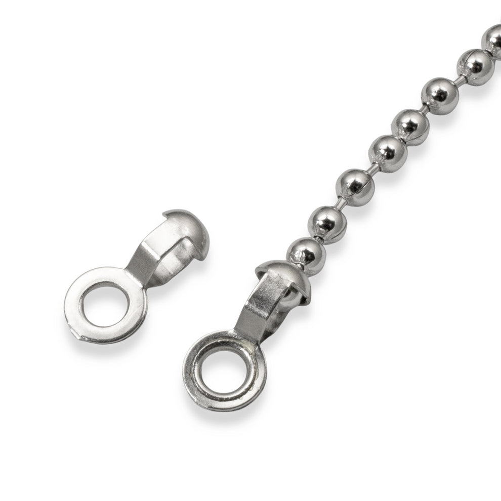 Silver Nickel Plated Brass #6 Ball Chain Fan Pull Loop Connectors