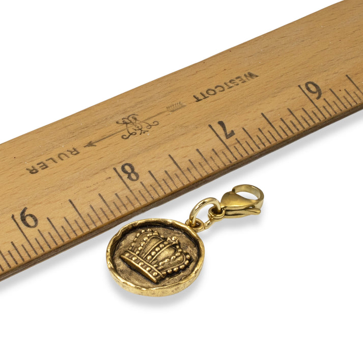 Regal Gold Crown Clip-on Charm, Purse or Keychain Accessory