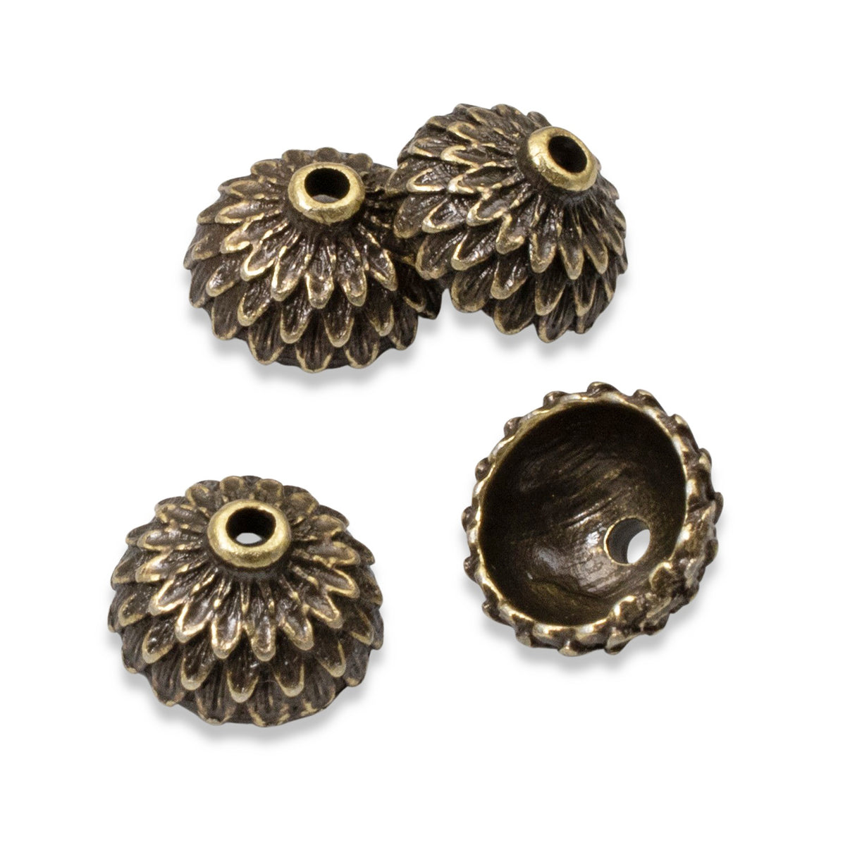 Antique Brass Acorn Bead Caps, Autumn and Fall Jewelry Supply
