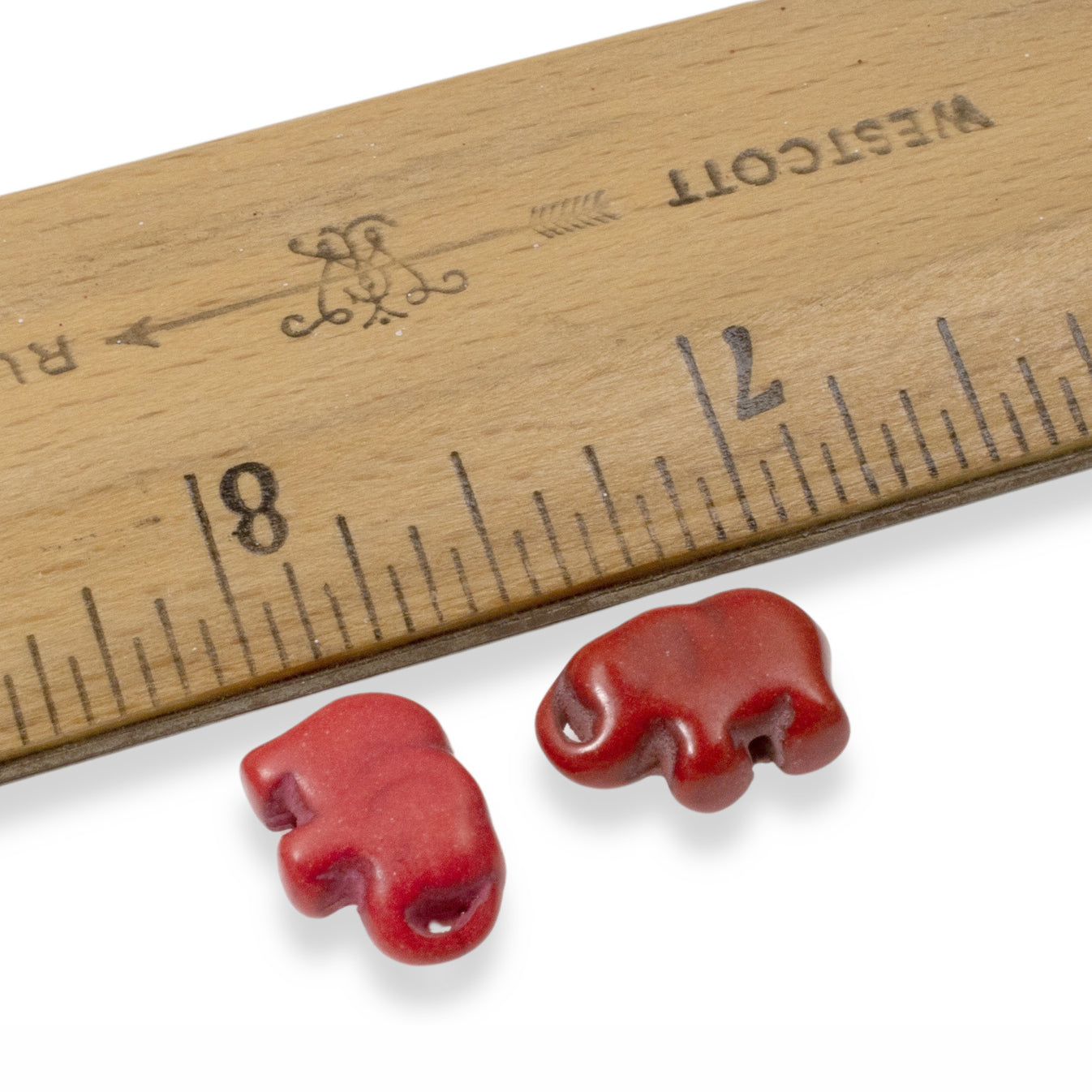 20 Red Elephant Beads - Animal Beads for DIY Jewelry