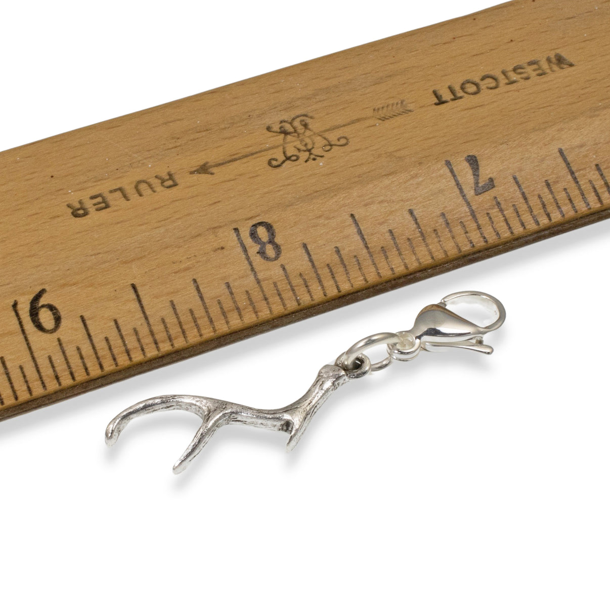 Silver Antler Clip-on Charm, Nature-Inspired Accessory
