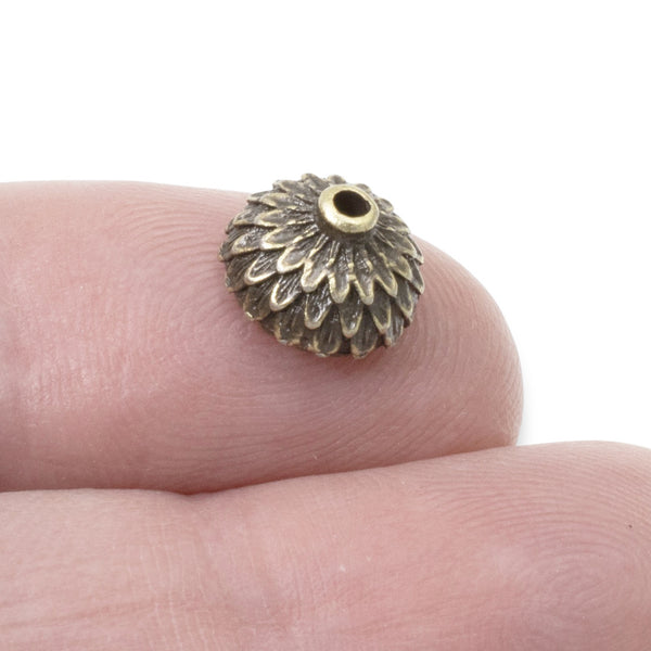 Antique Brass Acorn Bead Caps, Autumn and Fall Jewelry Supply