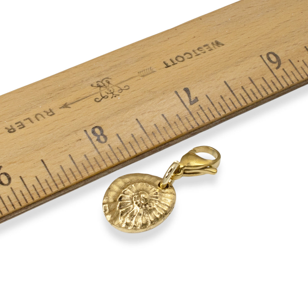 Elegant Gold Fossil Clip-on Charm, Accessory for Bags and Jewelry