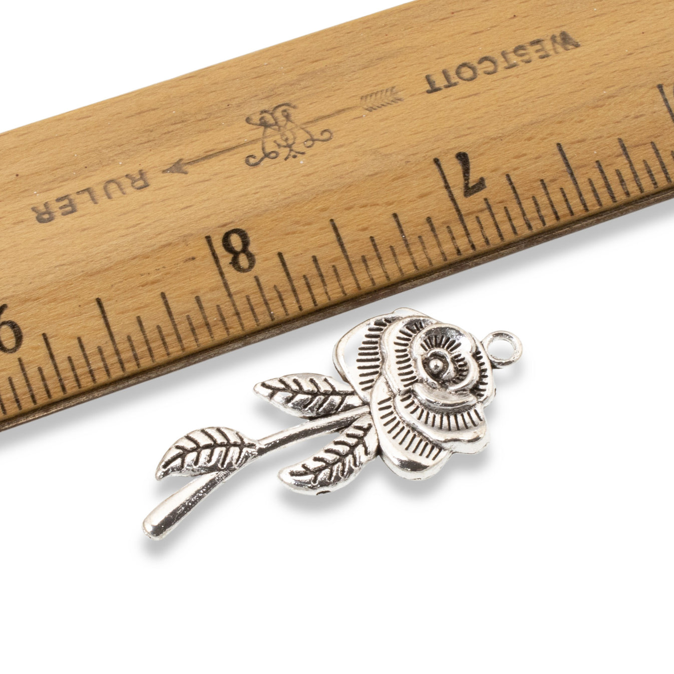 Silver Long Stem Rose Pendants | Hackberry Creek