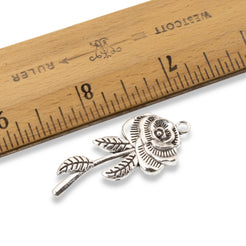 Silver Long Stem Rose Pendants | Hackberry Creek