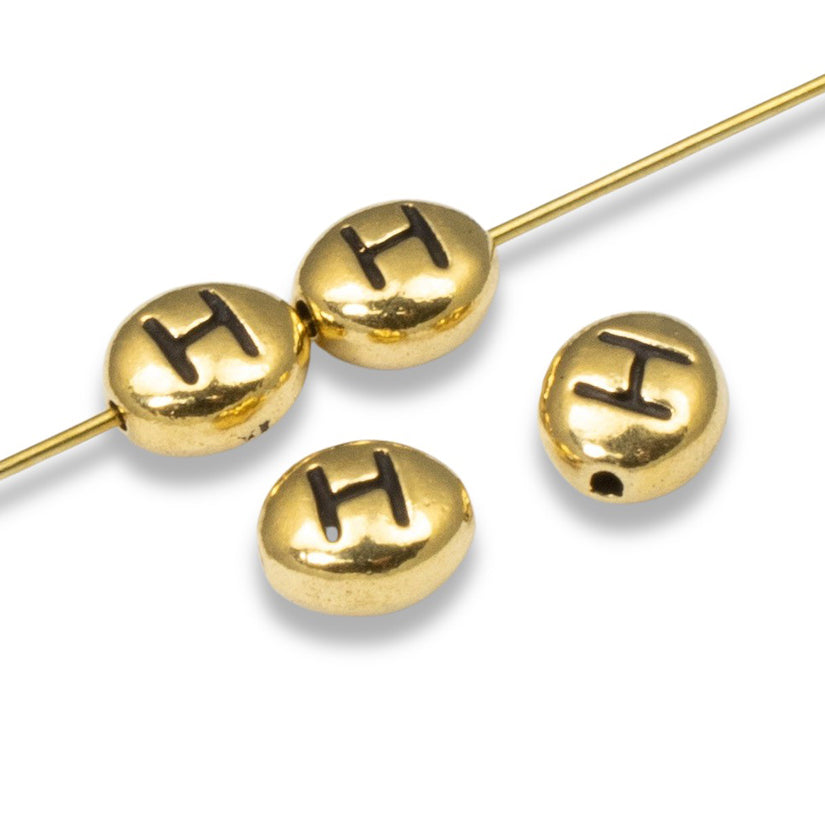 Gold Letter "H" Alphabet Beads | Hackberry Creek