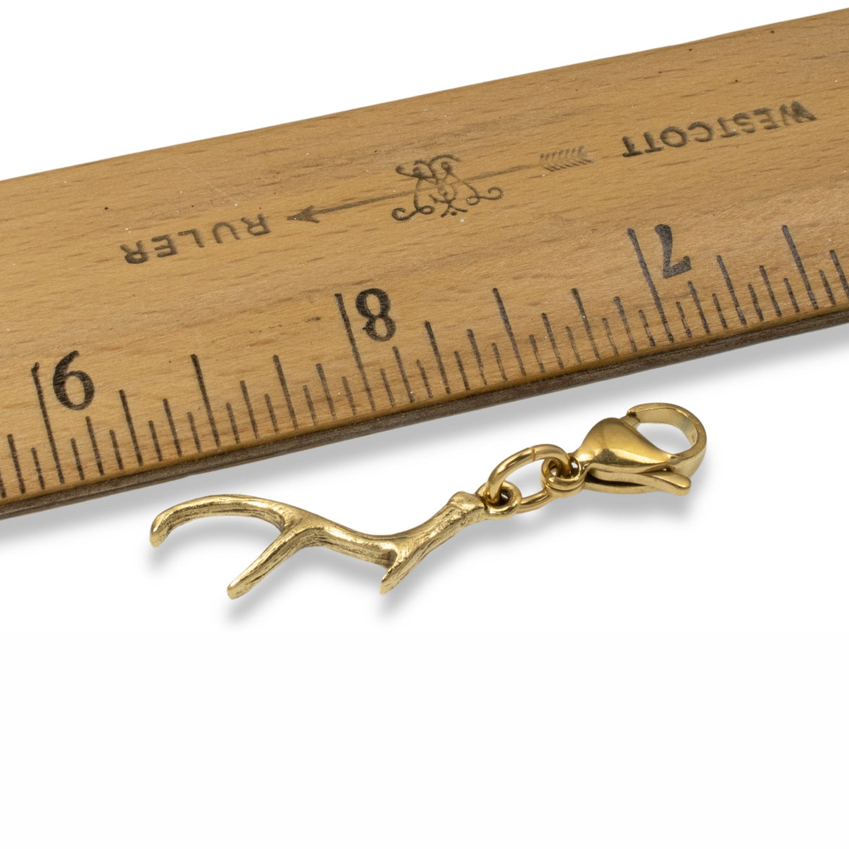 Gold Antler Clip-on Charm, Nature-Inspired Accessory