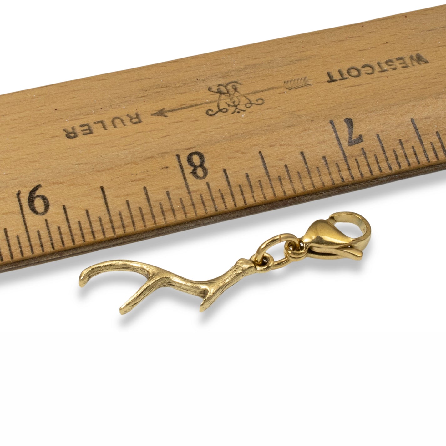 Gold Antler Clip-on Charm, Nature-Inspired Accessory