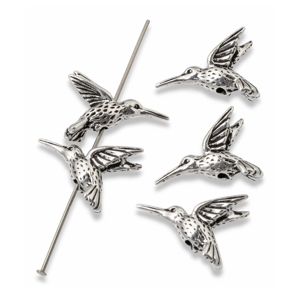 Silver Hummingbird Beads | TierraCast | Hackberry Creek