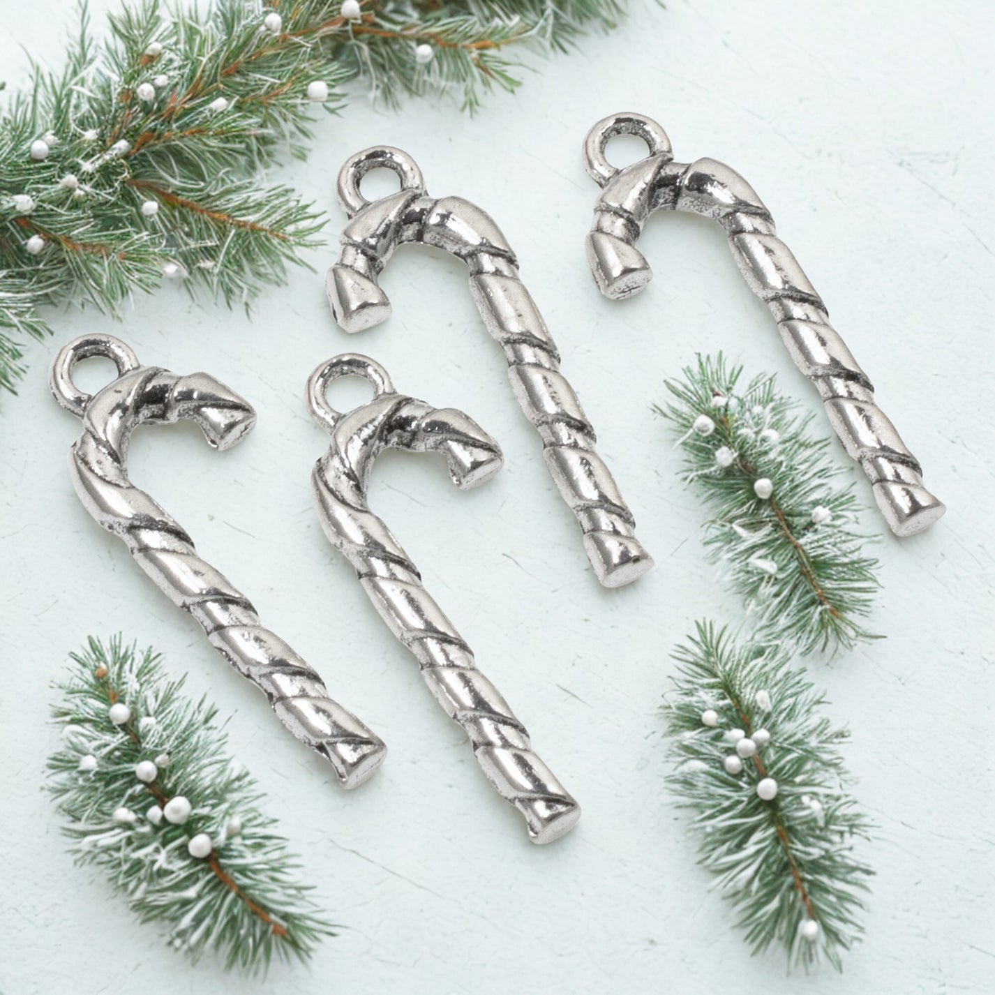 Silver Candy Cane Charms | Hackberry Creek