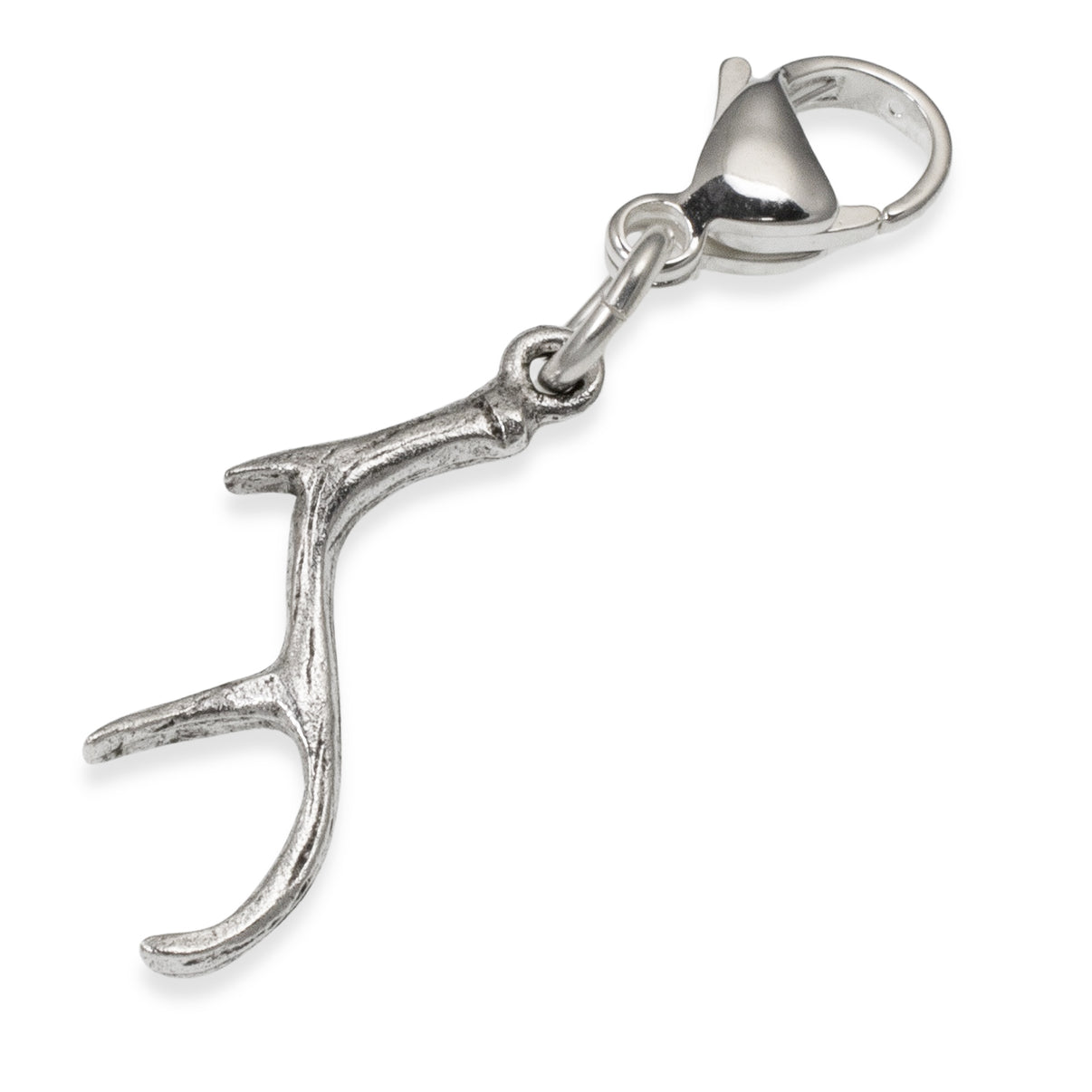 Silver Antler Clip-on Charm, Nature-Inspired Accessory