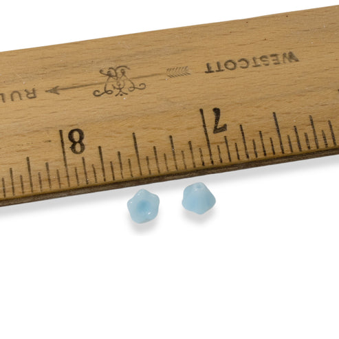 Opaque Light Blue Baby Bell Flower Beads, Czech Glass 4x6mm