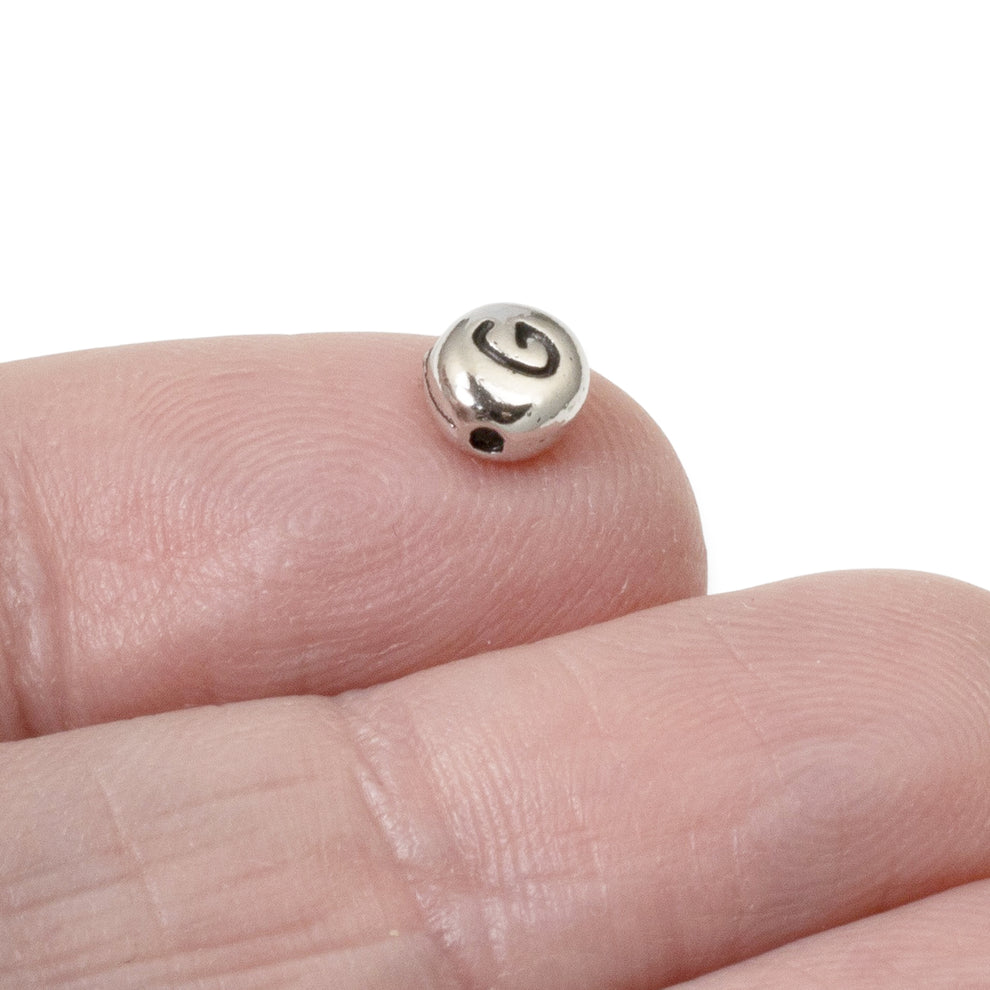 Silver "G" Alphabet Beads | Hackberry Creek