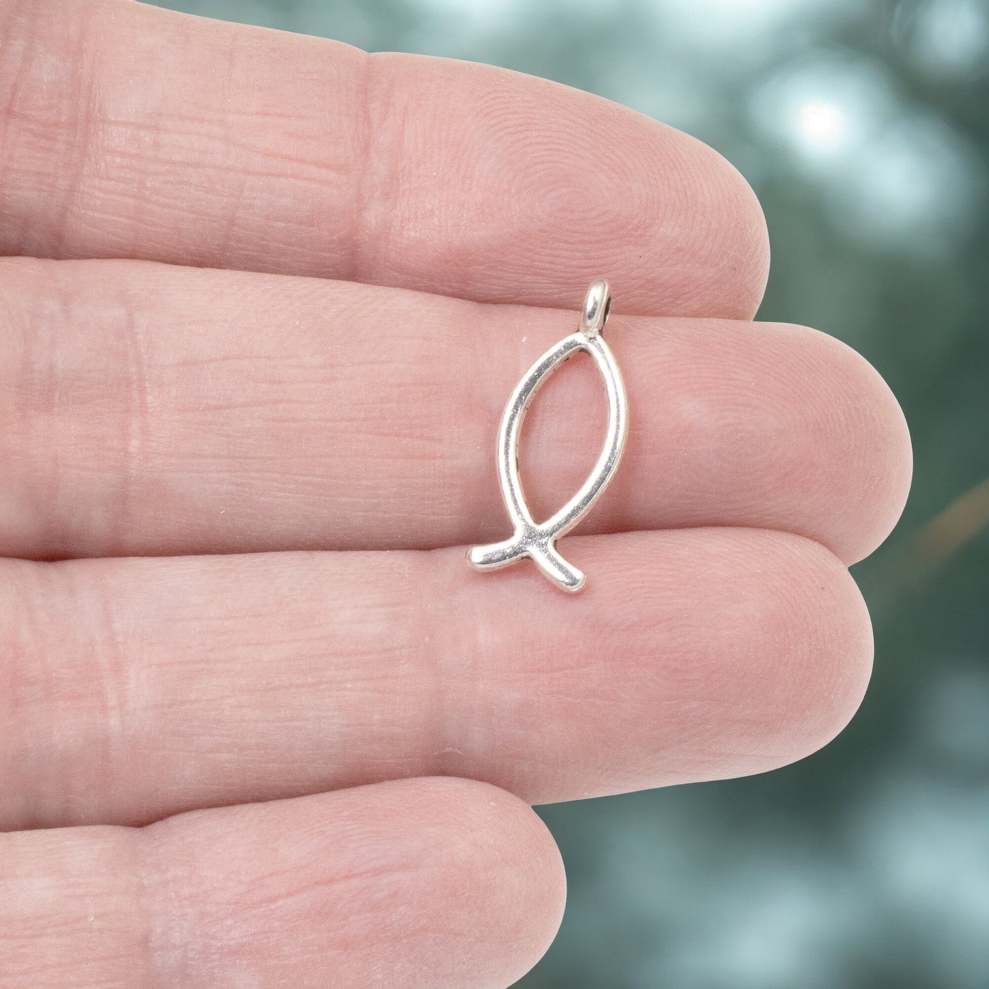 Silver Metal Jesus Fish Charms | Hackberry Creek