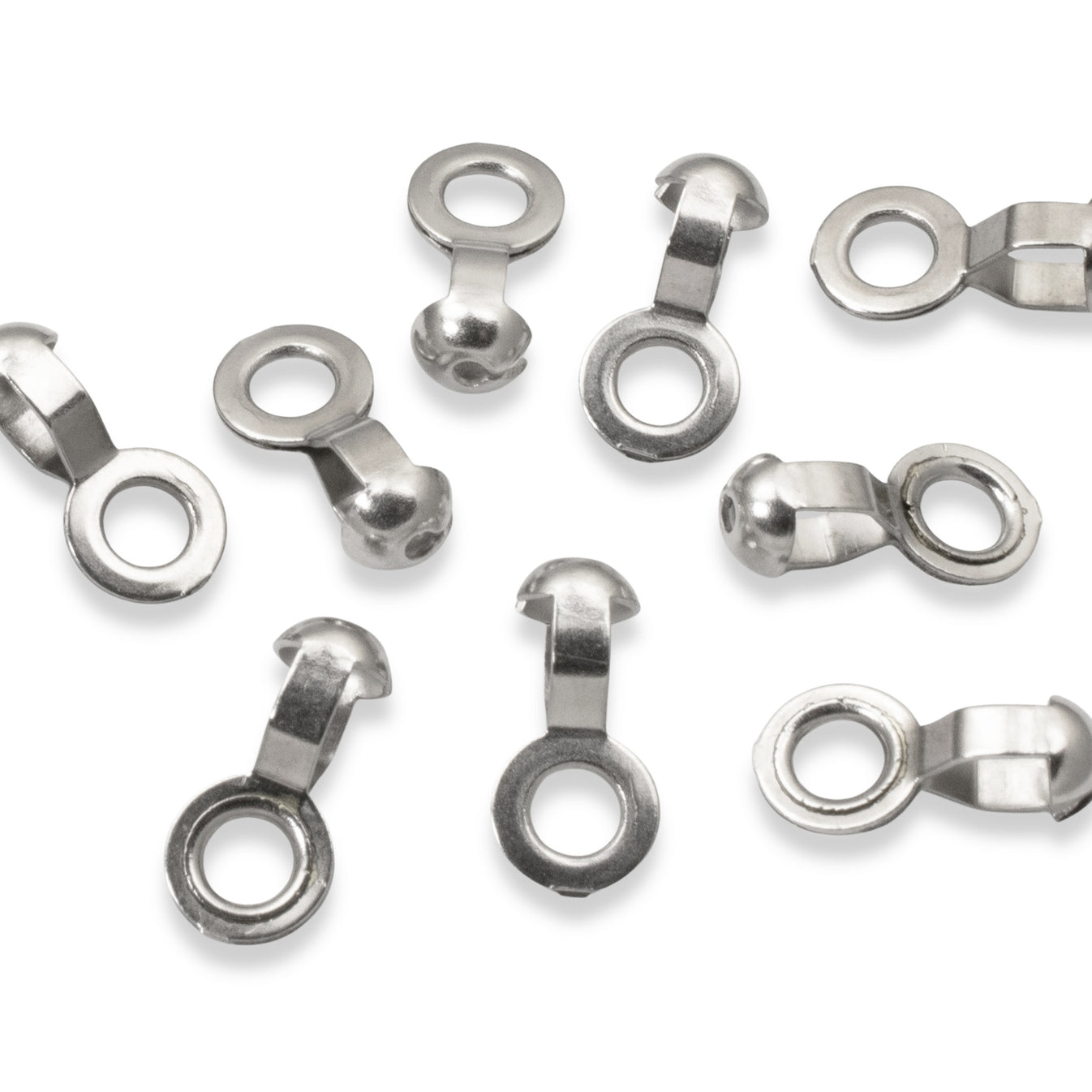Silver Nickel Plated Brass #6 Ball Chain Fan Pull Loop Connectors