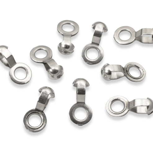 Silver Nickel Plated Brass #6 Ball Chain Fan Pull Loop Connectors