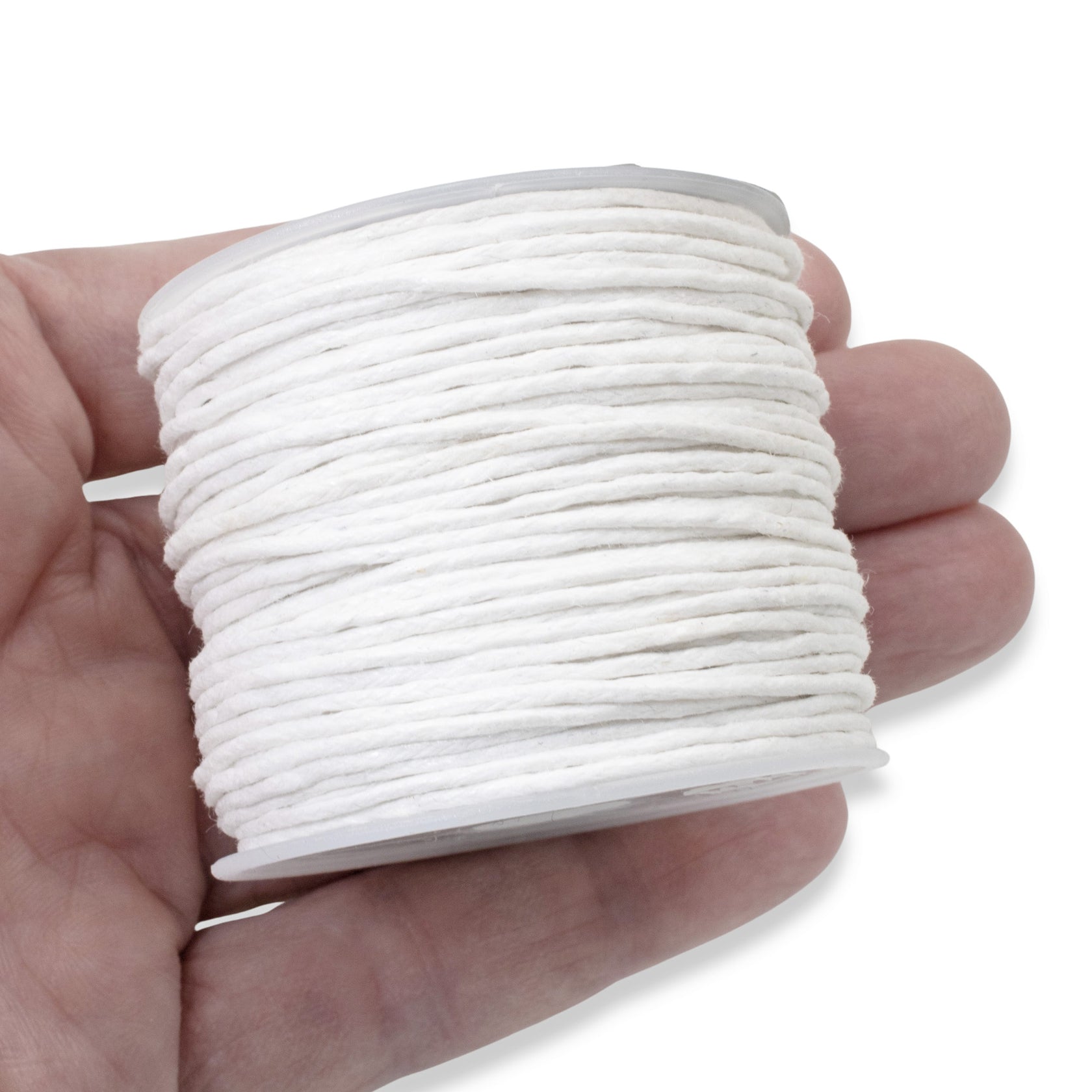 White 1mm Waxed Cotton Cord - 25 Meters - Jewelry and Craft String