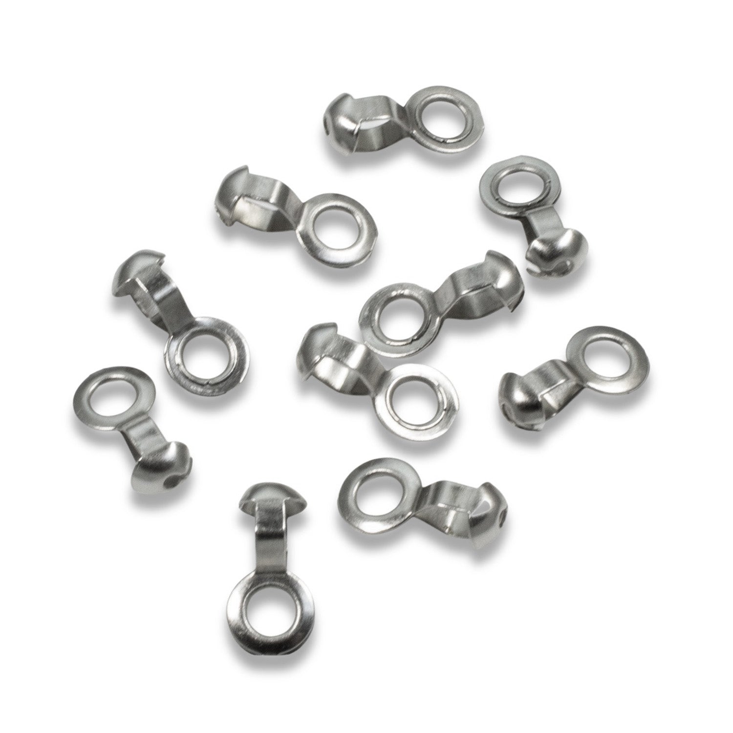 Stainless Steel #6 Ball Chain Fan Pull Loop Connectors, Silver 10/Pkg