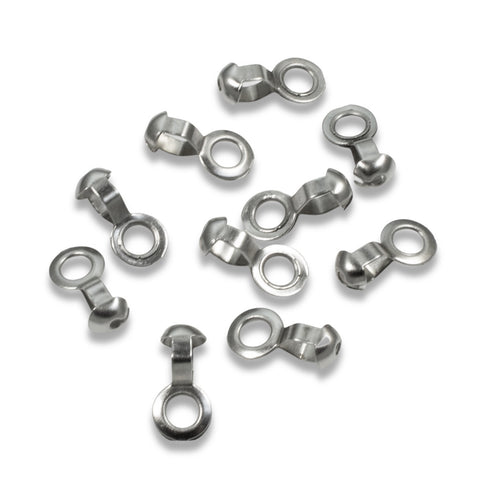 Stainless Steel #6 Ball Chain Fan Pull Loop Connectors, Silver 10/Pkg