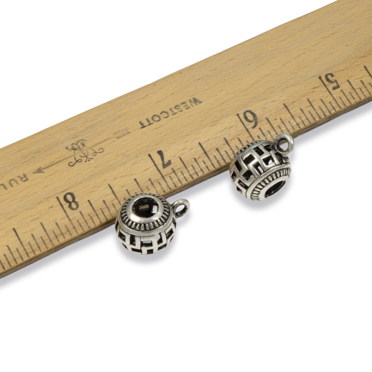 Silver Geometric Metal Bails + Large 6mm Holes | Hackberry Creek